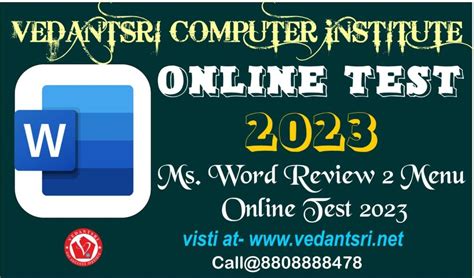 MS Word Question Answers Set VedantSri Varanasi