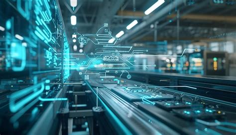 hightech automation system visual with flowing data connections