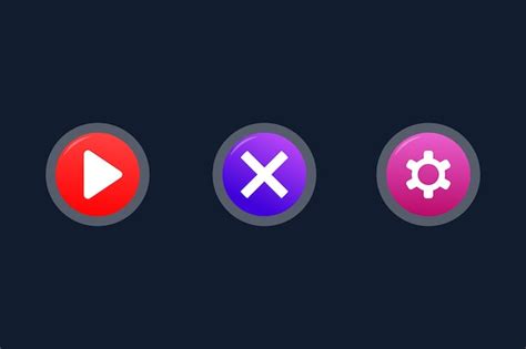 premium vector game menu play quit and option button design