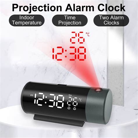 Fairnull Alarm Clock Temperature Display Humidity Show Snooze Function Led Electric Desk Clock