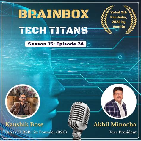 Brain Box Medias Tech Titans Akhil Minocha Kaushik Bose 🎙️ Posted On The Topic Linkedin