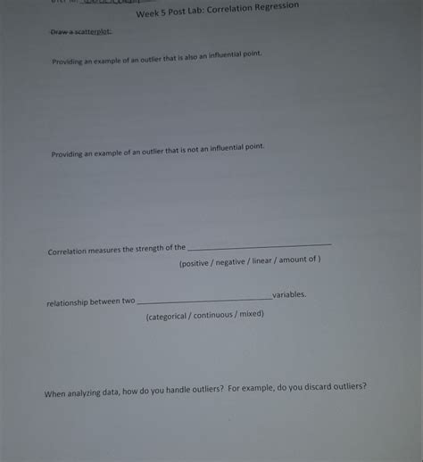 solved week 5 post lab correlation regression