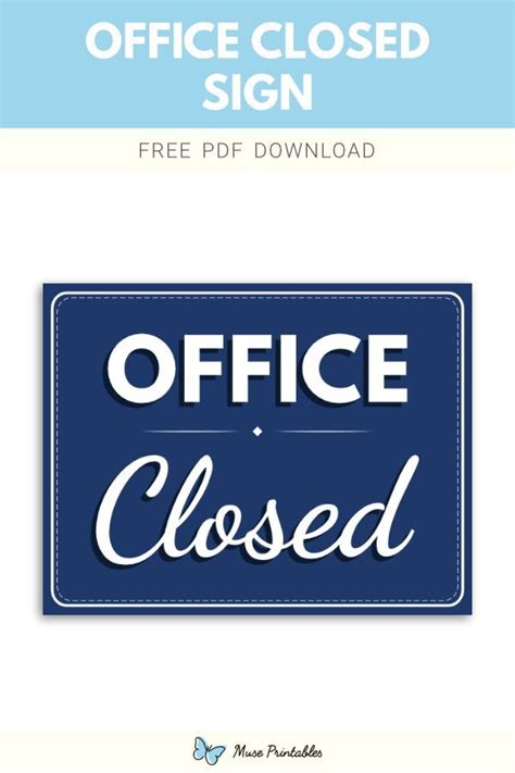 Printable Office Closed Sign Template