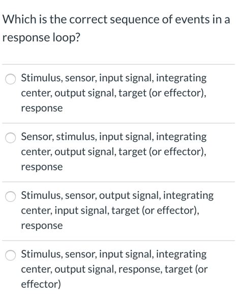 solved which is the correct sequence of events in a response