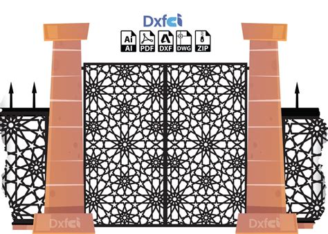 Islamic Dxf Files Morocco Jali Stencil Iarabic Dxf Geometric Laser