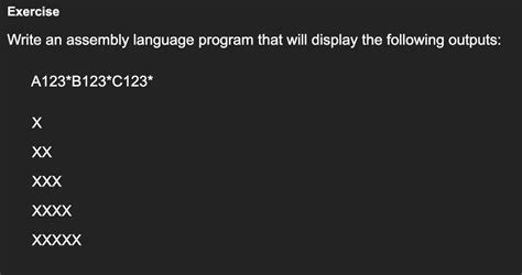 Solved Exercise Write An Assembly Language Program That
