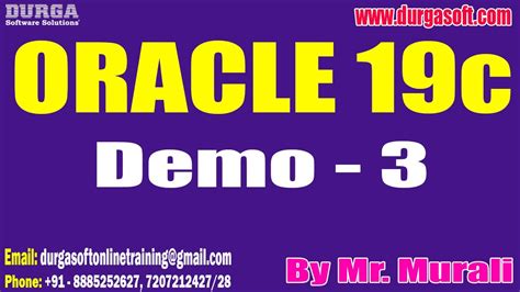 Oracle 19c Tutorials Demo 3 By Mr Murali On 05 07 2023 8am
