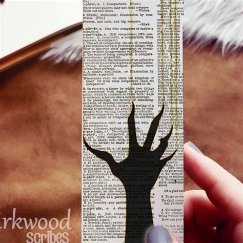 Halloween Bookmark Creepy Claw Bookmark Black Hand On Etsy