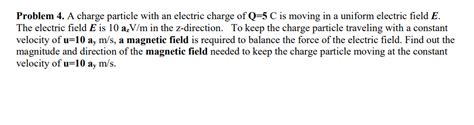 Solved Problem A Charge Particle With An Electric Charge Chegg