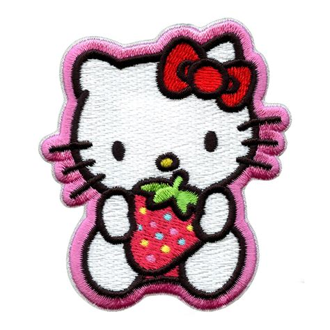 Hello Kitty Hugging Strawberry Sweet Iron On Embroidered Patch Artofit