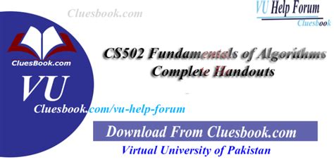 Cs502 Fundamentals Of Algorithms Complete Handouts