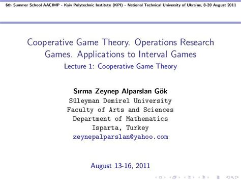 Pdf Cooperative Game Theory Dokumentips