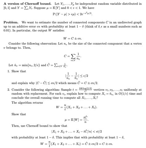 solved a version of chernoff bound let y1 y be