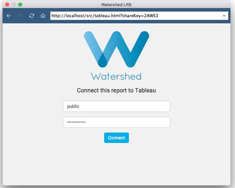 Connect Watershed Report Data To Tableau Using A Web Data Connector