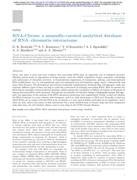 pdf rna chrom a manually curated analytical database of rna