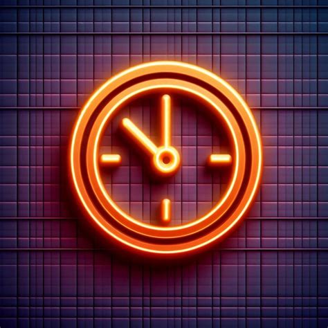 Premium Vector Neon Analog Clock Icon Outline Editable Stroke