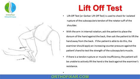 Lift Off Test Physical Therapy Assistant Muscle Testing