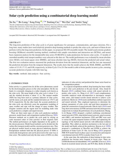 pdf solar cycle prediction using a combinatorial deep learning model