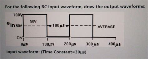 Solved For The Following Rc Input Waveform Draw The