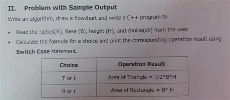 Solved II Problem With Sample Output Write An Algorithm Chegg
