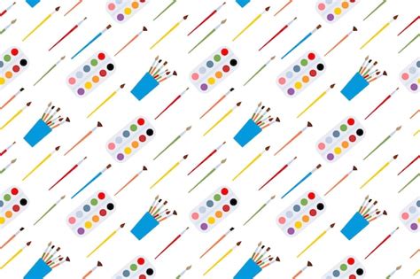 Premium Vector Tools For Coloring Elements Background With Art Supplies