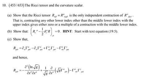 10 453 653 The Ricci Tensor And The Curvature