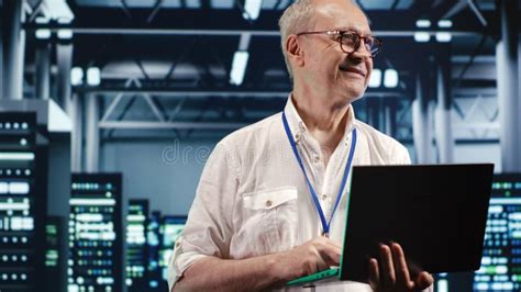 Computer Scientist Optimizes Data Center Stock Image Image Of