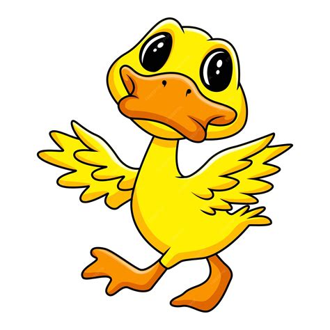 Premium Vector Cute Cartoon A Duck Waving