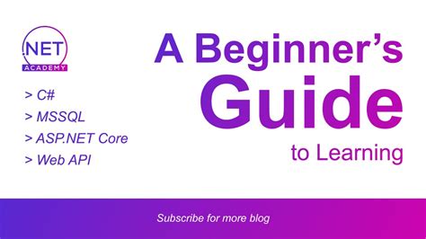A Beginners Guide To Learning C Mssql Aspnet Core And Web Api