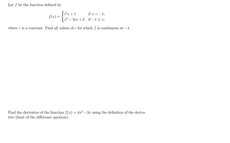 Solved Let F Be The Function Defined By Sex If R