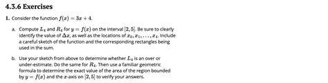 solved 4 3 6 ﻿exercisesconsider the function f x 3x 4 a
