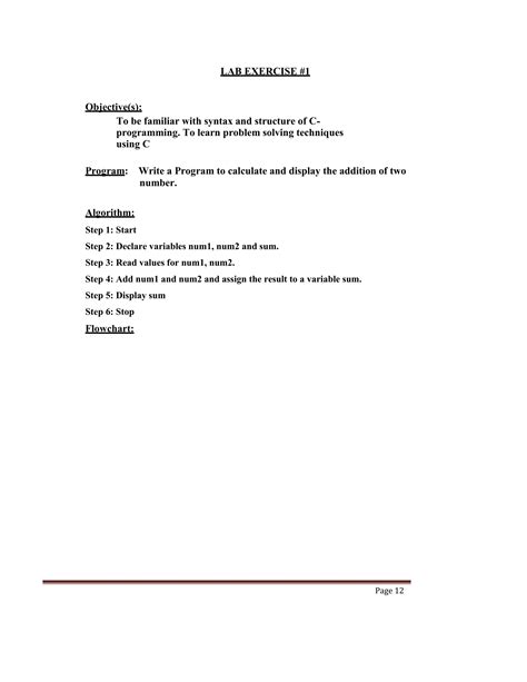 Lab Report Sample Of C Programmingdocx