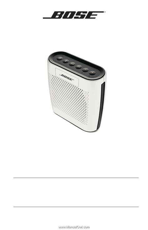 Bose SoundLink Color Bluetooth Speaker Owner S Guide