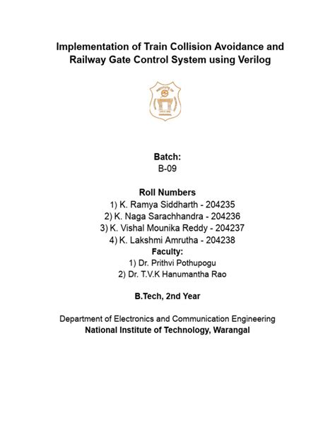 Implementation Of Train Collision Avoidance And Pdf Train Sensor