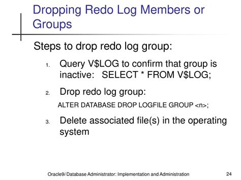 oracle9i database administrator implementation and administration
