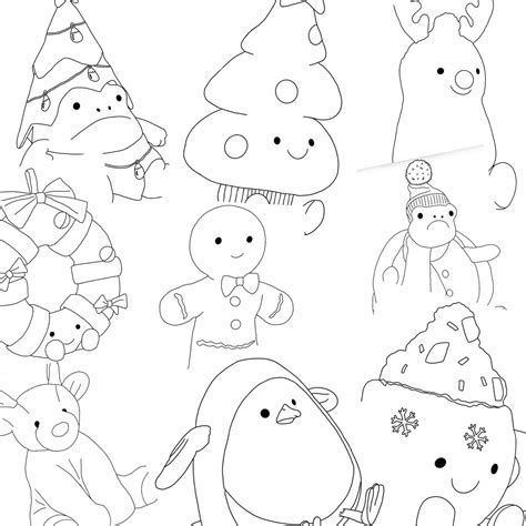 Christmas Jellycat Inspired Colouring Sheets Cute Printable Art Fun