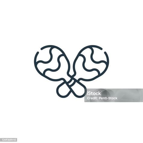 흰색 배경에 격리 된 마라카스 벡터 아이콘입니다 웹 사이트 디자인 및 모바일 앱 개발을위한 개요 얇은 라인 마라카스 아이콘 얇은 줄 마라카스 윤곽선 아이콘 벡터