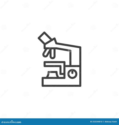 Lab Microscope Line Icon Stock Illustration Illustration Of Medicine