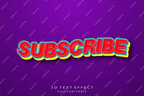 Premium Vector Subscribe Luxury Editable 3d Vector Text Effect