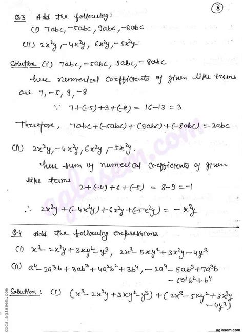 Rd Sharma Solutions For Class 7 Algebraic Expressions Exercise 72 Pdf