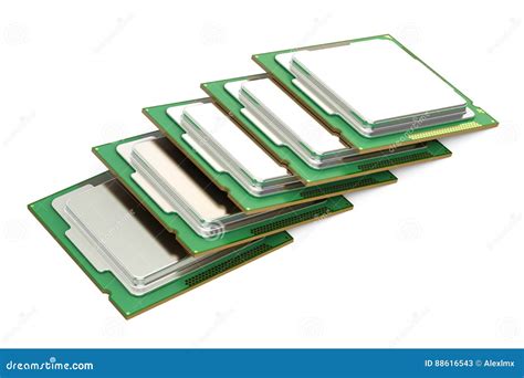 CPU Computer Processor Units D Rendering Stock Illustration Illustration Of Processor
