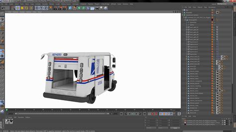 3d Model Grumman Llv Usa Post Car Rigged For Cinema 4d 3d Molier
