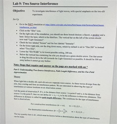 Solved Lab 9 I Wo Source Interference Objective To