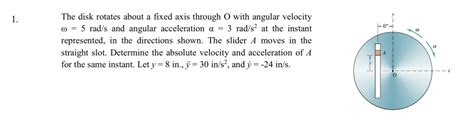 the disk rotates about a fixed axis through o ﻿with