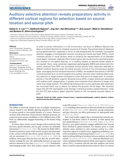 Pdf Auditory Selective Attention Reveals Preparatory Activity In