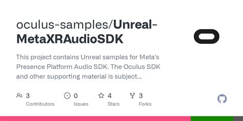 github oculus samples unreal metaxraudiosdk this project contains