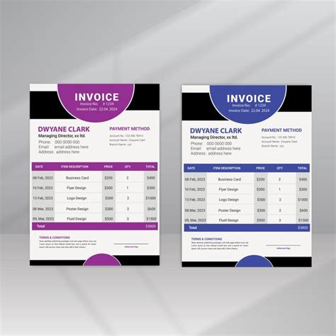 Premium Psd Simple A4 Business Invoice Template Design