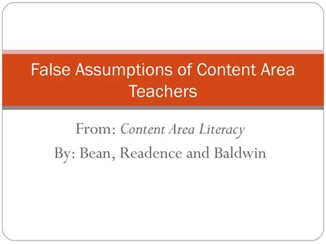 False Assumptions Ppt Education