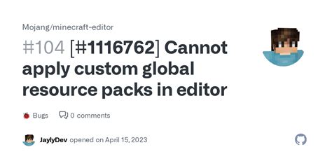 1116762 Cannot Apply Custom Global Resource Packs In Editor · Mojang Minecraft Editor