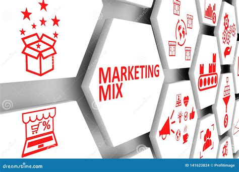 Marketing Mix Concept Cell Background Stock Illustration Illustration